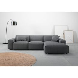 Andas Ecksofa »Glimminge auch in Breitcord, Feincord, Bouclé + Easy care-Bezug« L-Form, Breite 294, Zierkissen anthrazit