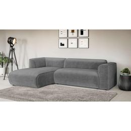 Inosign Ecksofa »MERID L-Form (257 cm), zeitlos & stilvolles Design, « Aufwendig gepolstert, in Cord, Chenille und Struktur grau