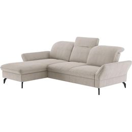 Sit & More sit&more Ecksofa &raquo;Leandro L-Form&laquo; Wahlweise mit Bett-, Kopfteil - und Armlehnfunktion, sowie Bettkasten beige 90% Polyester, 10% Polyamid