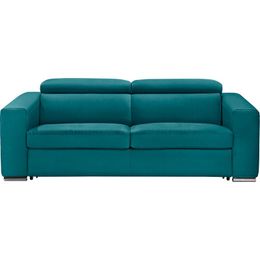 Egoitaliano Schlafsofa »Cabiria, Design und super Sitz- und Liegekomfort« Sofa inkl. Schlaffunktion, Kopfteile verstellbar, mit Metallfüßen blaurün