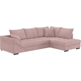 MR. COUCH Ecksofa »Allegro, L-Form« mit Hochschläfer-Bettauszug, wahlweise mit Kaltschaum Stripes 8626 flamingo