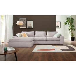 Alina Ecksofa »Sandy« mit Recamiere, in modernem Cordstoff platingrau GCT 49