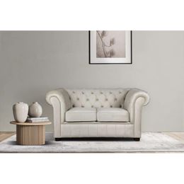 Home Affaire 2-Sitzer &raquo;CHARENTE, Chesterfield-Sofa, Wellenfederung, Ma&szlig;e: B/T/H: 147/89/74 cm&laquo; mit edler Knopfheftung und typischen Armlehnen beige 