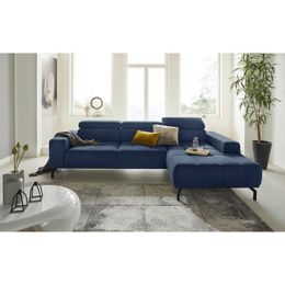 DOMO collection Ecksofa »Cunelli tolle Sitznähte als Designelement, fester Sitzkomfort, L-Form« wahlweise mit 6-fach verstellbarer...