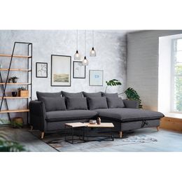 exxpo - SOFA FASHION Ecksofa »WALPY, elegant und modern, hoher Sitzkomfort, schmale Armlehnen« L-Form, wahlweise mit Bettfunktion und Bettkasten,...