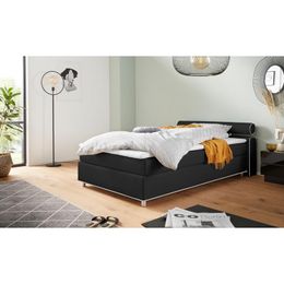 Collection AB Boxspringbett »MELBOURNE« inklusive Topper schwarz/weiß