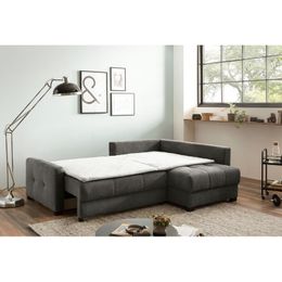 exxpo - SOFA FASHION Ecksofa »Chester, Boxspring Federkern-Polsterung für bequemeren Sitzkomfort« L-Form, schmale Armlehnen, Bettfunktion u....