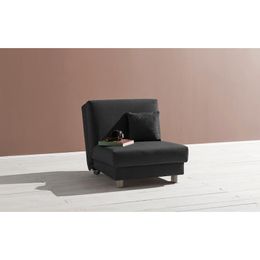 ell+ell ELL + ELL Schlafsofa »Enny« Liegefläche Breite 80 cm, Liegehöhe 45 cm, Füße alufarben, Rückenlehne dunkelgrau