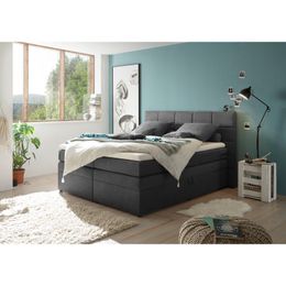 ED EXCITING DESIGN Boxspringbett »Tacoma« inkl. Bettkasten und Topper anthrazit Soro 97