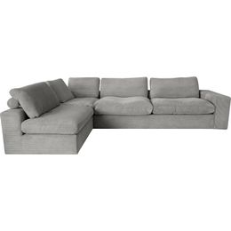 Alina Ecksofa »Sandy« mit losen Sitz und Rückenkissen, in modernem Cordstoff platingrau GCT 49