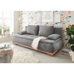 ED EXCITING DESIGN Schlafsofa &raquo;Mila&laquo; mit Bettkasten & 2 Armlehnenkissen grau 95% Polyester, 5% Nylon