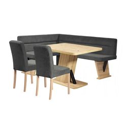 Home Affaire Eckbankgruppe »Laros Sitzgruppe, Eckbank, Stühle, Tisch« Set, 4tlg Set, perfekt für Küche, Esszimmer, Wohnzimmer, Bestseller anthrazit...