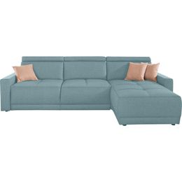 DOMO collection Ecksofa »Ava mit moderner Sitzheftung & toller Doppelnaht, komfortabel, L-Form« mit Recamiere, inkl. Federkern, wahlweise mit...