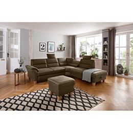 Home Affaire Ecksofa »Soleo L-Form« komfortabel durch Trapezecke mit Relaxfunktion, auch mit Bettfunktion olive