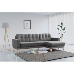 Sit & More SIT&MORE Ecksofa »Lavida L-Form« wahlweise mit Kippfunktion und Bettkasten grey