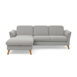 Sit & More sit&more Ecksofa &raquo;Romero L-Form&laquo; wahlweise mit oder ohne Relax-Funktion, Bettfunktion, Bettkasten silber 90% Polyester 10%Polyamid