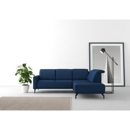 Sit & More SIT&MORE Ecksofa »Bailando L-Form« wahlweise mit Kopfteilverstellung und Vorziehsitz, motorisch blau