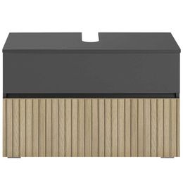Home Affaire Waschbeckenunterschrank &raquo;Wisla&laquo; Siphonausschnitt, Push-to-open-Funktion, Breite 80 cm, H&ouml;he 55 cm schwarz Spanplatte