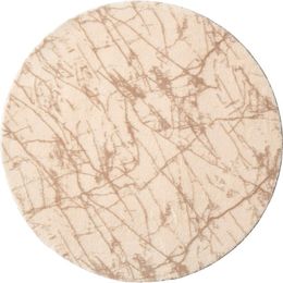 MERINOS Teppich »Loft Edition 36« rund 16 mm Höhe Kurzflor, Marmor, Supersoft, waschbar, Wohnzimmer Beige Obermaterial: 100% Polyester Ø 120 cm 1...