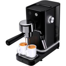 WMF Espressomaschine »Lumero Deep Black« kompakt, dezente LED-Beleuchtung, 15 bar, 1350 Watt, Milchschaumdüse Schwarz