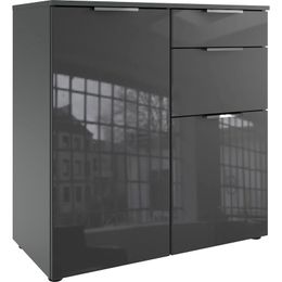 wimex Kombikommode &raquo;Level36 C by fresh to go&laquo; mit Glaselementen auf der Front, soft-close Funktion, 81cm breit grau Spanplatte