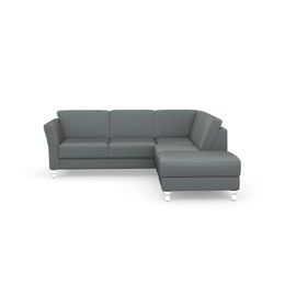 Sit & More SIT&MORE Ecksofa »Visby L-Form« Wahlweise mit Bettfunktion und Stauraum, frei im Raum stellbar grau