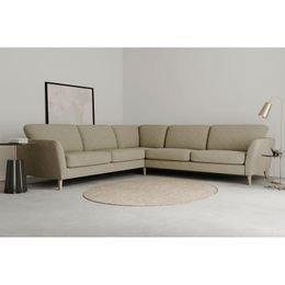 Home Affaire Ecksofa »MARSEILLE 278/278 cm, L-Form, Webstoff, Flachgewebe, Filzoptik« gleichschenklig, Massivholzbeine, Landhausstil,...