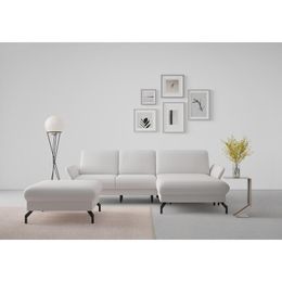 Sit & More SIT&MORE Ecksofa »Fashion L-Form« wahlweise mit Kopfteilverstellung und Vorziehsitz, motorisch silber