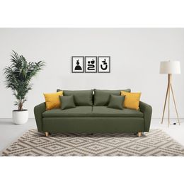 Inosign Schlafsofa »Anika« mit Boxspringaufbau, Bettfunktion & Bettkasten, Dauerschlafsofa Grün