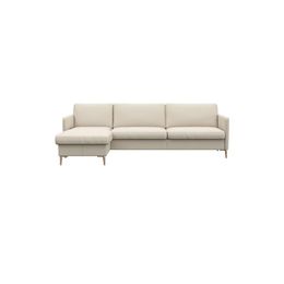FLEXLUX Ecksofa »Fiore, super Sitzkomfort durch Kaltschaum im Sitz, L-Form« schmale Armlehnen, Füße Alu+ Eiche Warm White