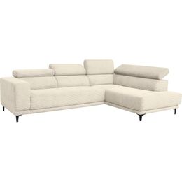 Alina Ecksofa »Hikari« wahlweise mit Sitzvorzug, in modernem Cordstoff, Breite 302 cm creme GCT 11
