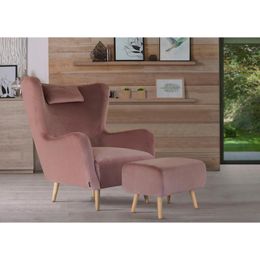 Home Affaire Sessel &raquo;Telford auch in Fellimitat, Sessel B/T/H: 77/92/106 cm&laquo; wahlweise mit und ohne Hocker, in vielen Bezugsqualit&auml;ten, Ohrensessel 