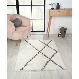MyFlair M&Ouml;BEL & ACCESSOIRES Hochflor-Teppich &raquo;My Shaggy Raute&laquo; rechteckig 37 mm H&ouml;he Shaggy, Scandi Rauten Design, leicht gl&auml;nzend, extra flauschig...