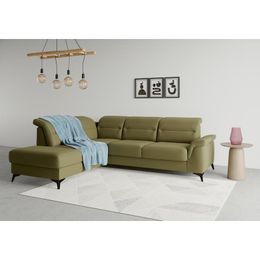 Sit & More SIT&MORE Ecksofa »Sinatra L-Form« mit Ottomane, optional mit Kopfteilverstellung und Armteilfunktion olive
