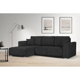 Inosign Ecksofa »BEATRICE optionale Schlafsofa mit Bettkasten, B/T/H: 265/170/86 cm« L-Form, wahlweise auch mit Bettfunktion und Bettkasten anthrazit