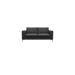 FLEXLUX 2-Sitzer &raquo;Fiore Designsofa, bequem und komfortabel durch hochwertigen Sitzaufbau&laquo; breite Armlehnen, Kaltschaum, F&uuml;&szlig;e Alu+ Eiche schwarz 100% 