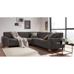DOMO collection Ecksofa »Incanto kubische Formensprache, komfortabel, flache Armlehnen, L-Form« wahlweise mit Bettfunktion espresso