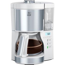Melitta Filterkaffeemaschine »Look Timer 1025-08 schwarz« 1, 25 l Kaffeekanne Papierfilter 1x4 weiß/silberfarben