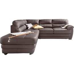 COTTA Ecksofa &raquo;Royale L-Form&laquo; wahlweise mit Bettfunktion braun Luxus-Kunstleder, frei im Raum stellbar;Luxus-Microfaser (100% Polyester), frei im Raum
