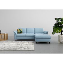Sit & More SIT&MORE Ecksofa »Maggiore L-Form« wahlweise mit Kopfteilverstellung, Bettfunktion und Bettkasten hellblau