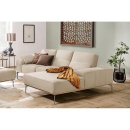 W.Schillig Ecksofa &raquo;run, Designsofa mit tollem Sitzkomfort, bequem, L-Form&laquo; mit elegantem Holzsockel, F&uuml;&szlig;e in Silber matt, Breite 279 cm beige 