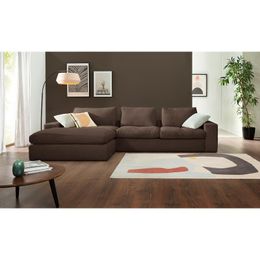 Alina Ecksofa »Sandy« mit Recamiere, in modernem Cordstoff braungrau GCT 149
