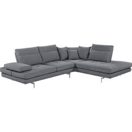 Calia italia Ecksofa &raquo;Toby Wing, L-Form, Designsofa mit sensationellem Sitzkomfort&laquo; Sitztiefenverstell.,wahlw. mit Kissen-Set, F&uuml;&szlig;e chrom gl&auml;nzend 
