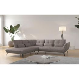 Places of Style Ecksofa &raquo;Mikado L-Form&laquo; inkl. Sitztiefenverstellung und Armteilverstellung grau 100% Polyester