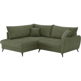 MR. COUCH Ecksofa »Blackburn II, L-Form« Mit Kaltschaumpolsterung bis 140 kg belastbar Stripes 8641 green
