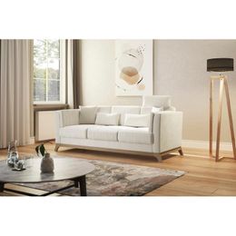 Home Affaire 3-Sitzer &raquo;Viva&laquo; mit Holzrahmen aus Buche beige 100% Polyester