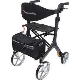 BESCOMEDICAL Rollator &raquo;Carbon Medium&laquo; h&ouml;henverstellbare Griffe Carbon