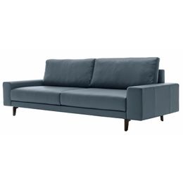Creation BY ROLF BENZ 3-Sitzer &raquo;CR.450, Designsofa, Loungesofa&laquo; Armlehne breit niedrig, Alugussf&uuml;&szlig;e in umbragrau, Breite 220 cm blau NaturLEDER OSKAR 