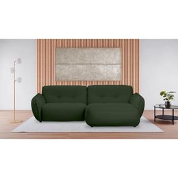 BETYPE Ecksofa »Be Fluffy« Softes Sitzgefühl, moderne Kedernaht, hochwertiger Bezug dark green
