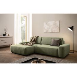 Home Affaire INOSIGN Ecksofa »TORGE (264cm), Schlafsofa in Cord, Samtvelours o Struktur fein, L-Form« Schlaffunktion, Bettkasten, Liegefläche:...